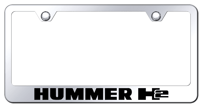 Hummer H2 Laser Etched Logo Stainless Steel License Plate Frame (Silver ...
