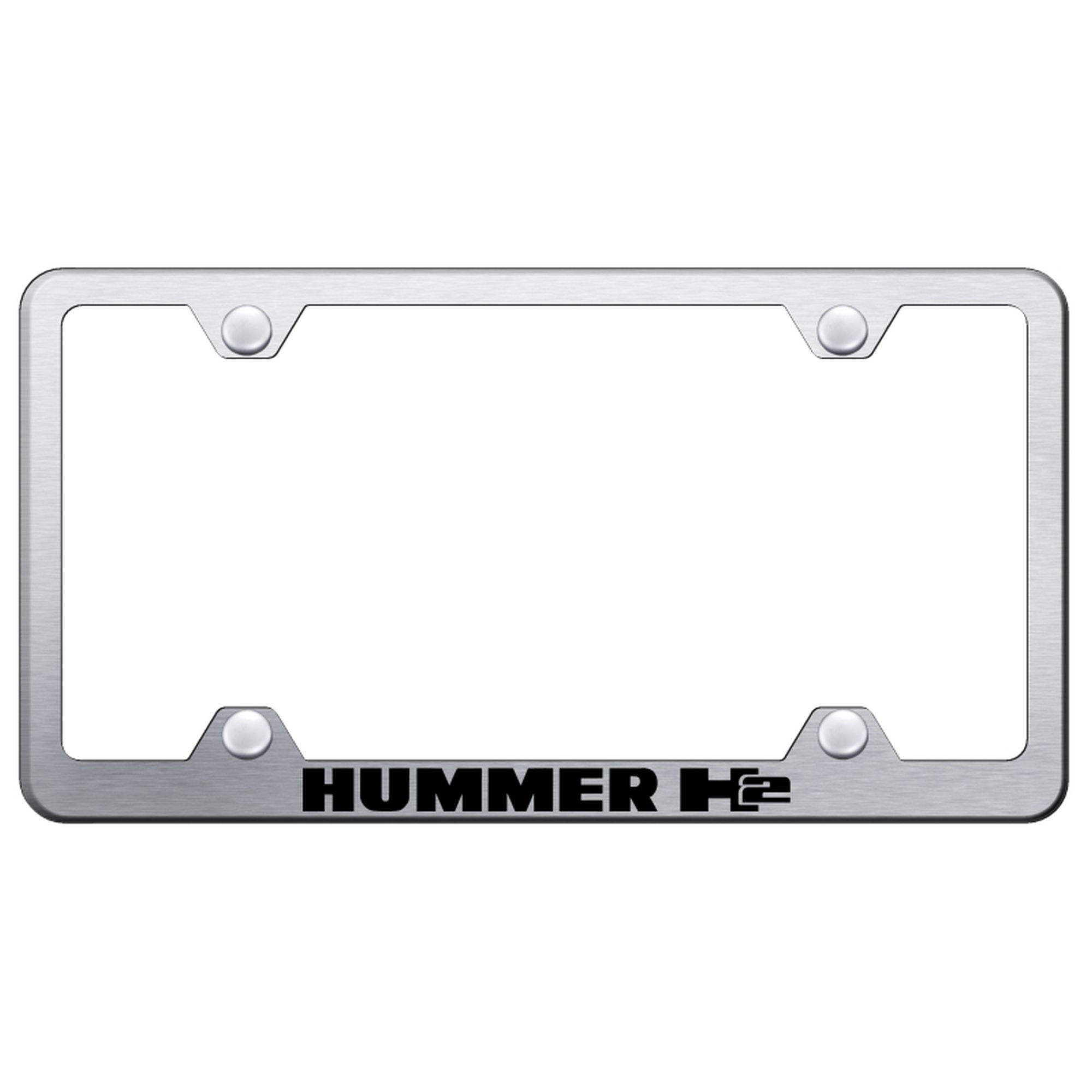 Hummer H2 Laser Etched Logo Wide Body License Plate Frame (Brushed ...