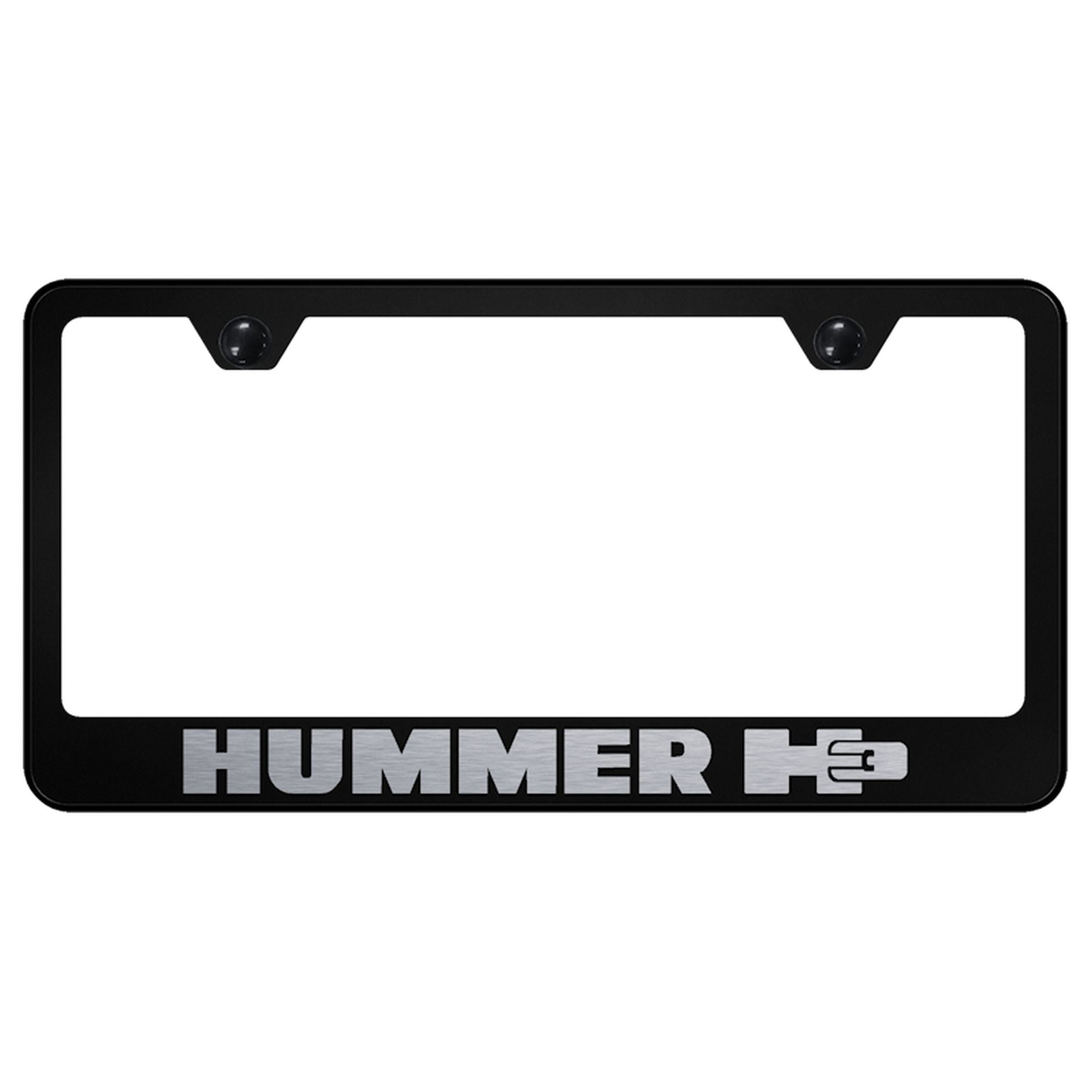 Hummer H3 Laser Etched Logo Stainless Steel License Plate Frame (Black ...