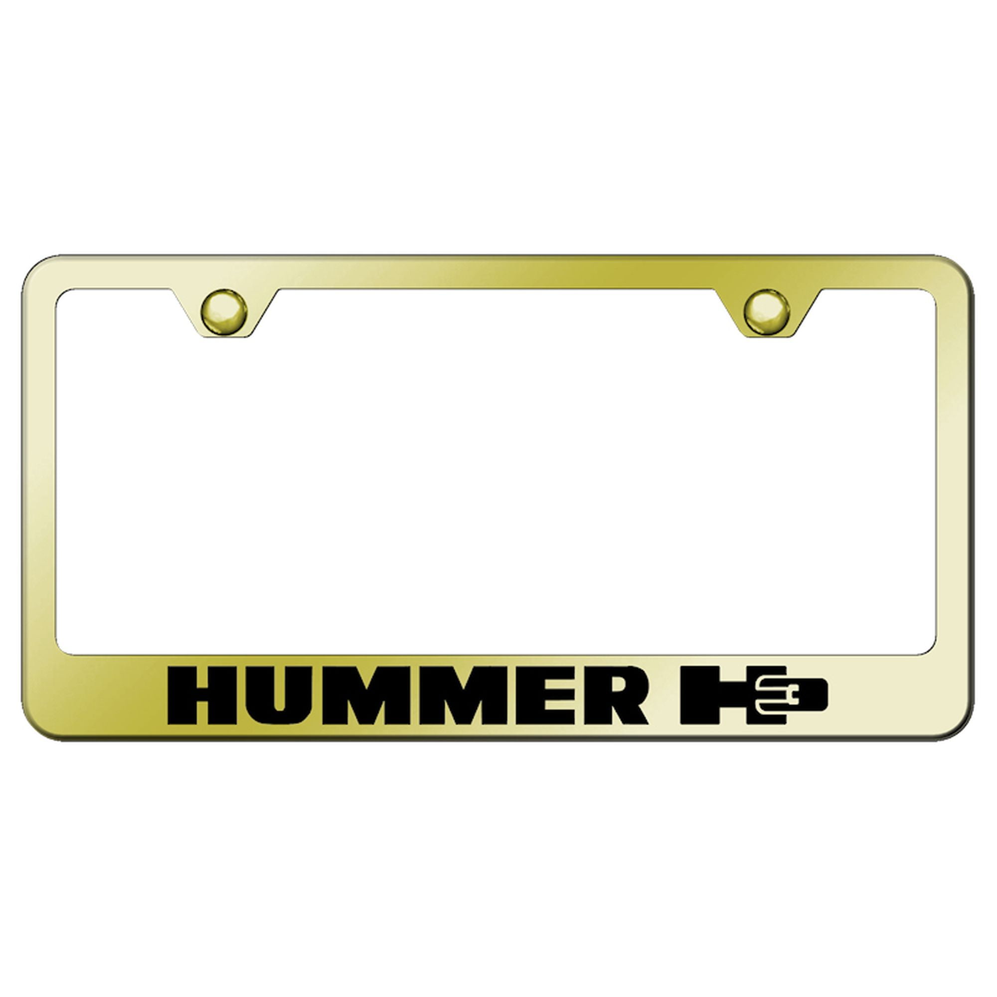 Hummer H3 Laser Etched Logo Stainless Steel License Plate Frame (Gold ...