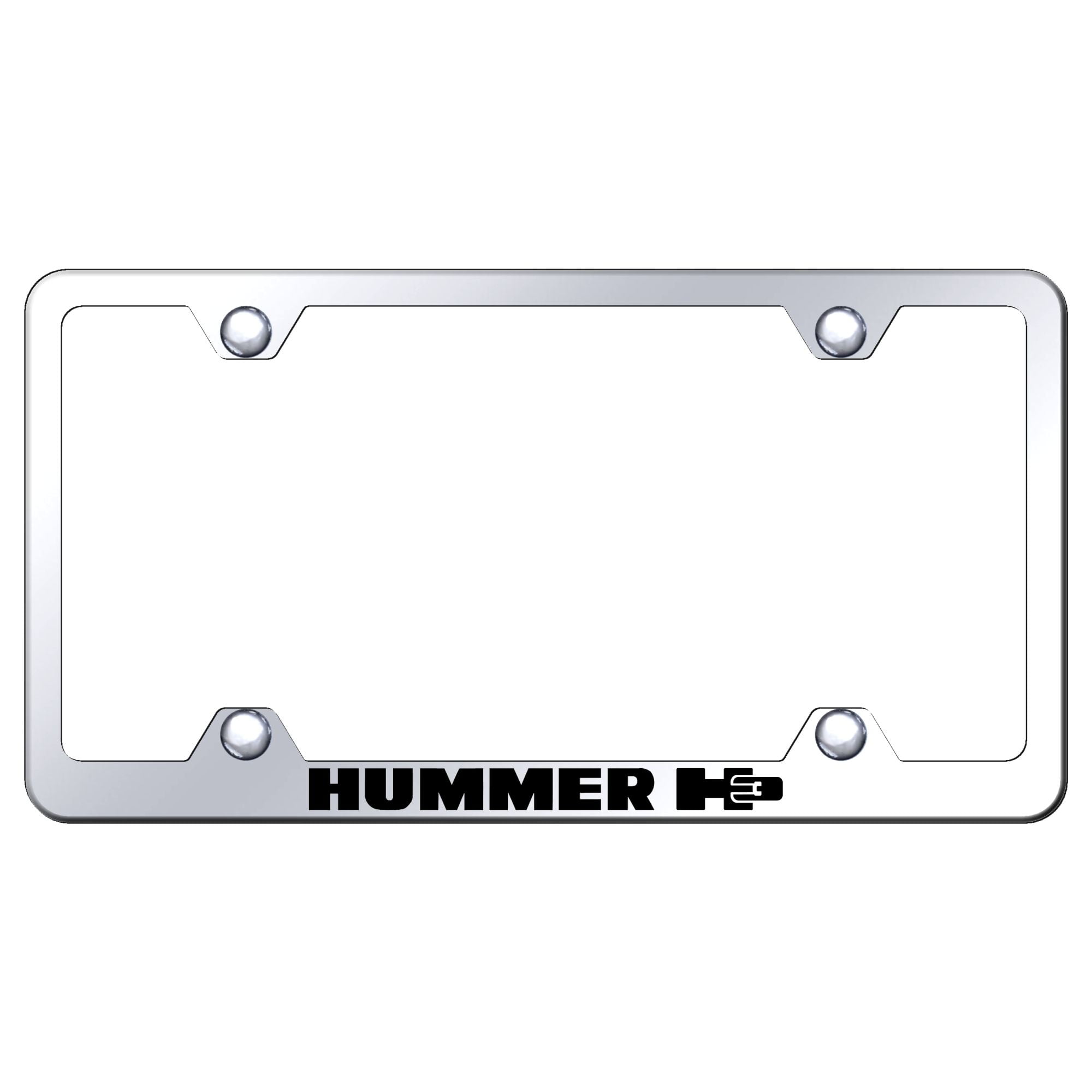 Hummer H3 Laser Etched Logo Wide Body License Plate Frame (Chrome ...