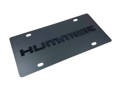 Hummer Logo Letters Black Carbon Steel License Plate Official Licensed ...