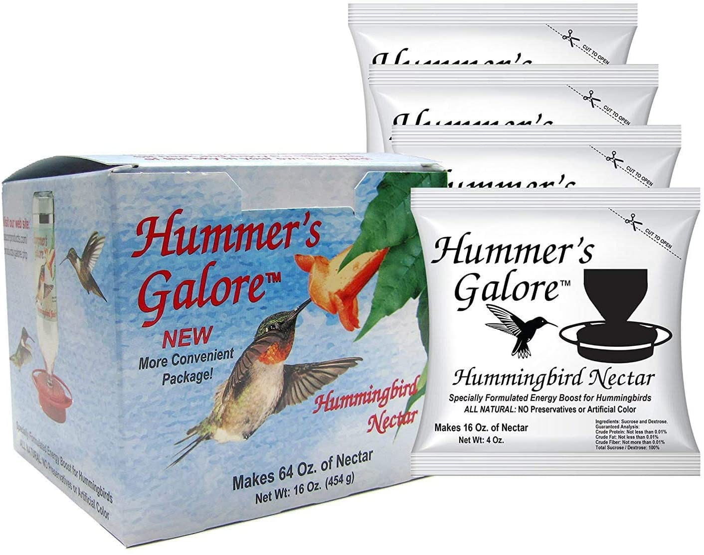 Hummers Galore All Natural Hummingbird Nectar Concentrate, Bird Food ...