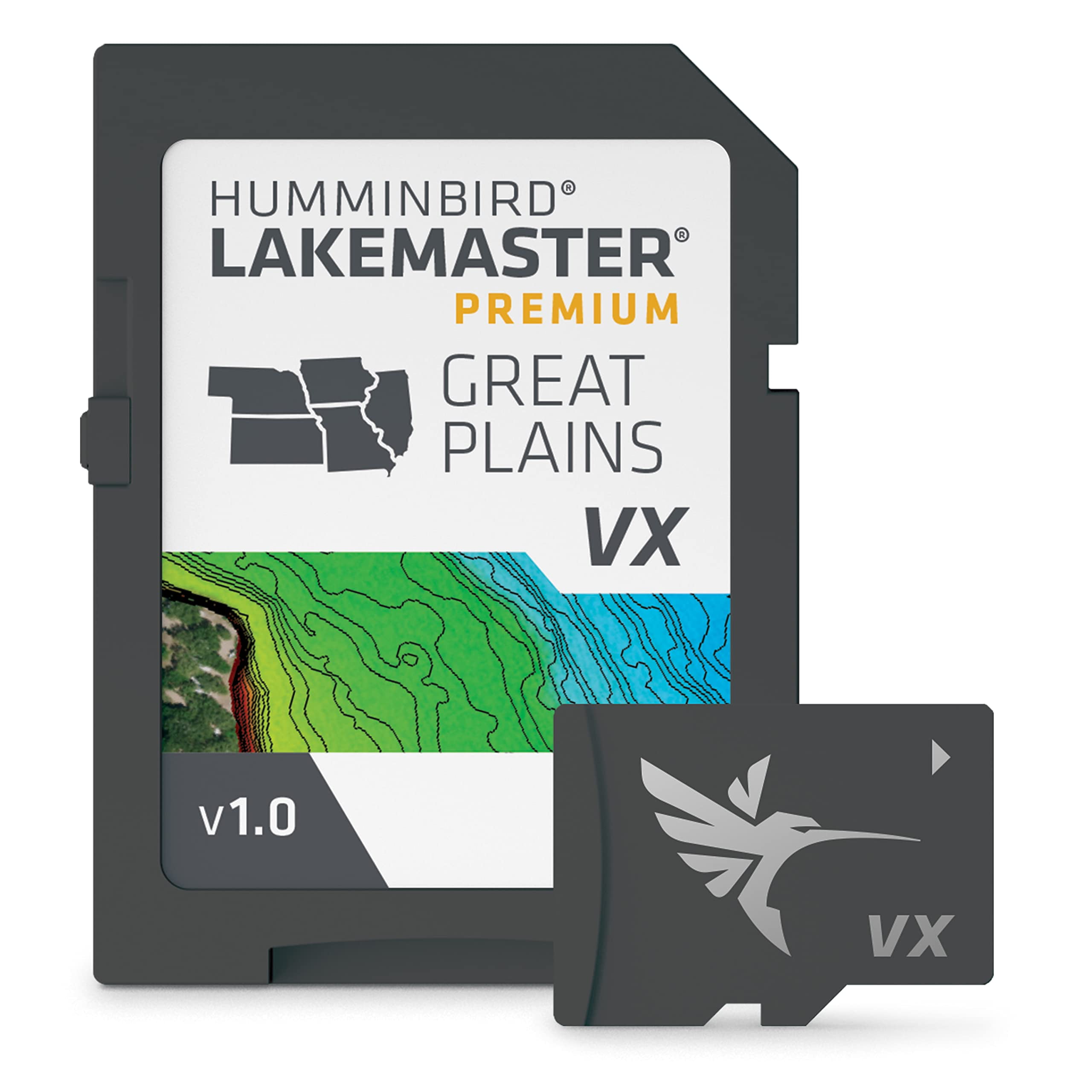 Humminbird LakeMaster Premium Great Plains V1 Map SD Card for Fish ...