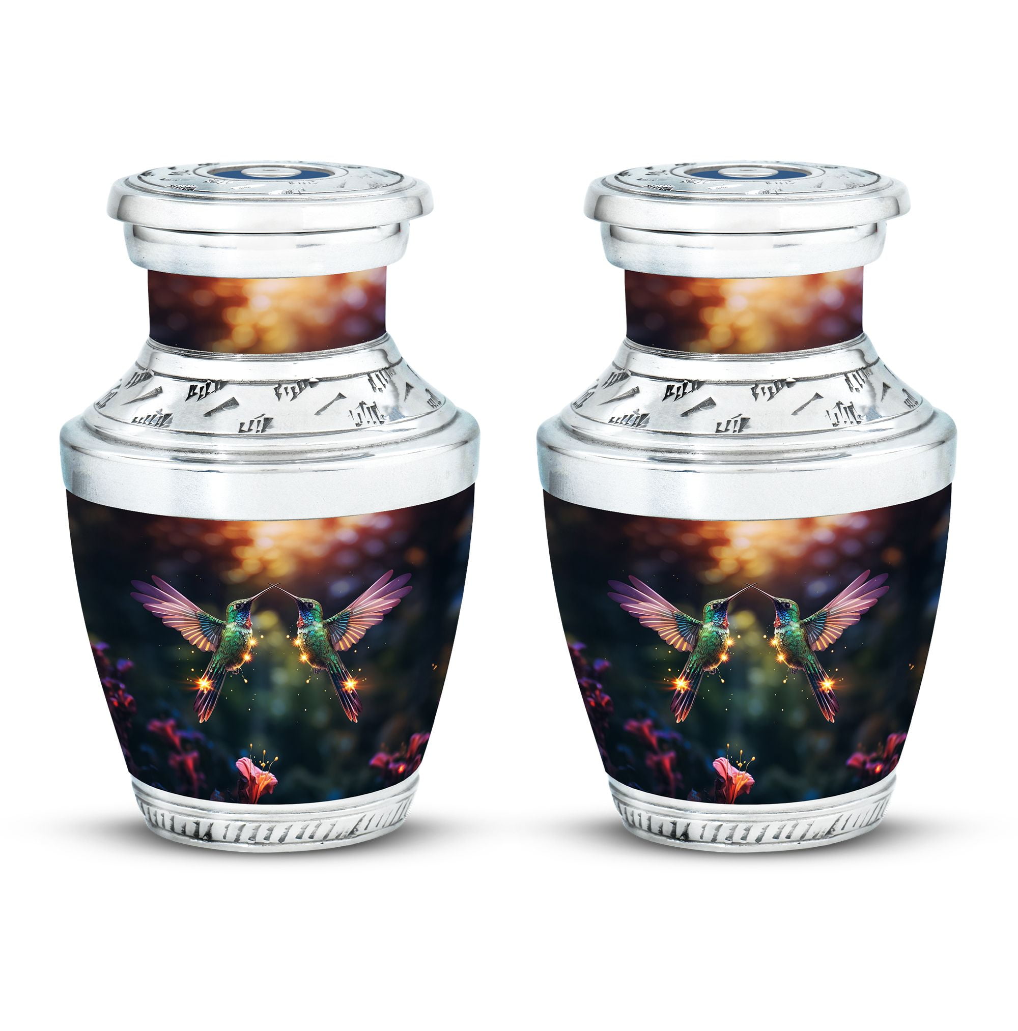 Humming Birds Green Forest Unique Small Urn for Everlasting Remembrance ...