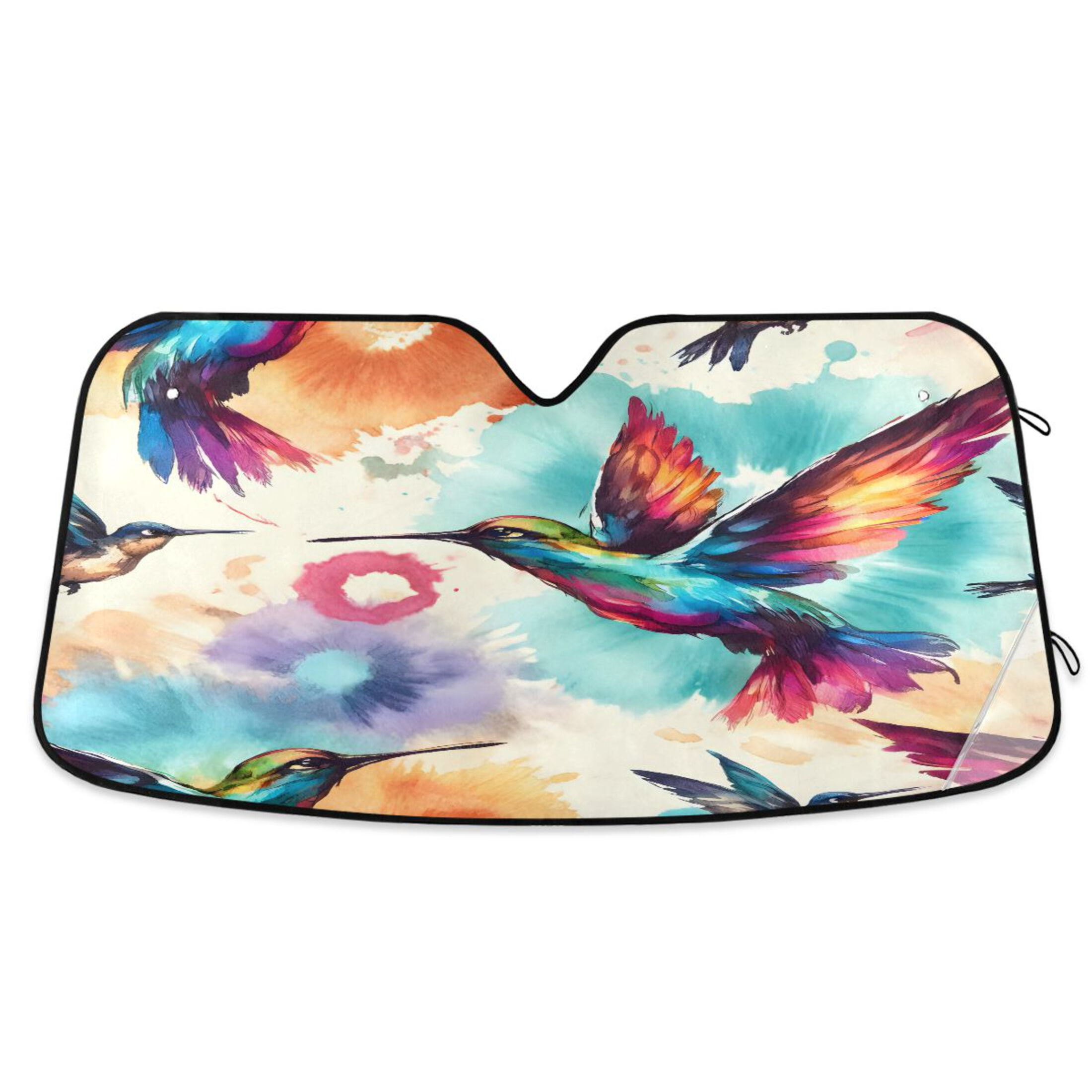 Humming Birds Tie Dye Car Windshield Sun Shade Foldable Car Front ...