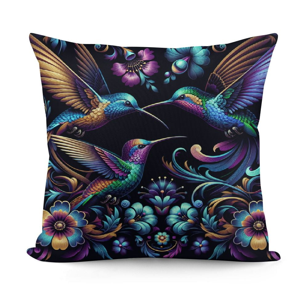 Humming Birds and Tropical Flower Throw Pillow Covers Hummingbirds ...