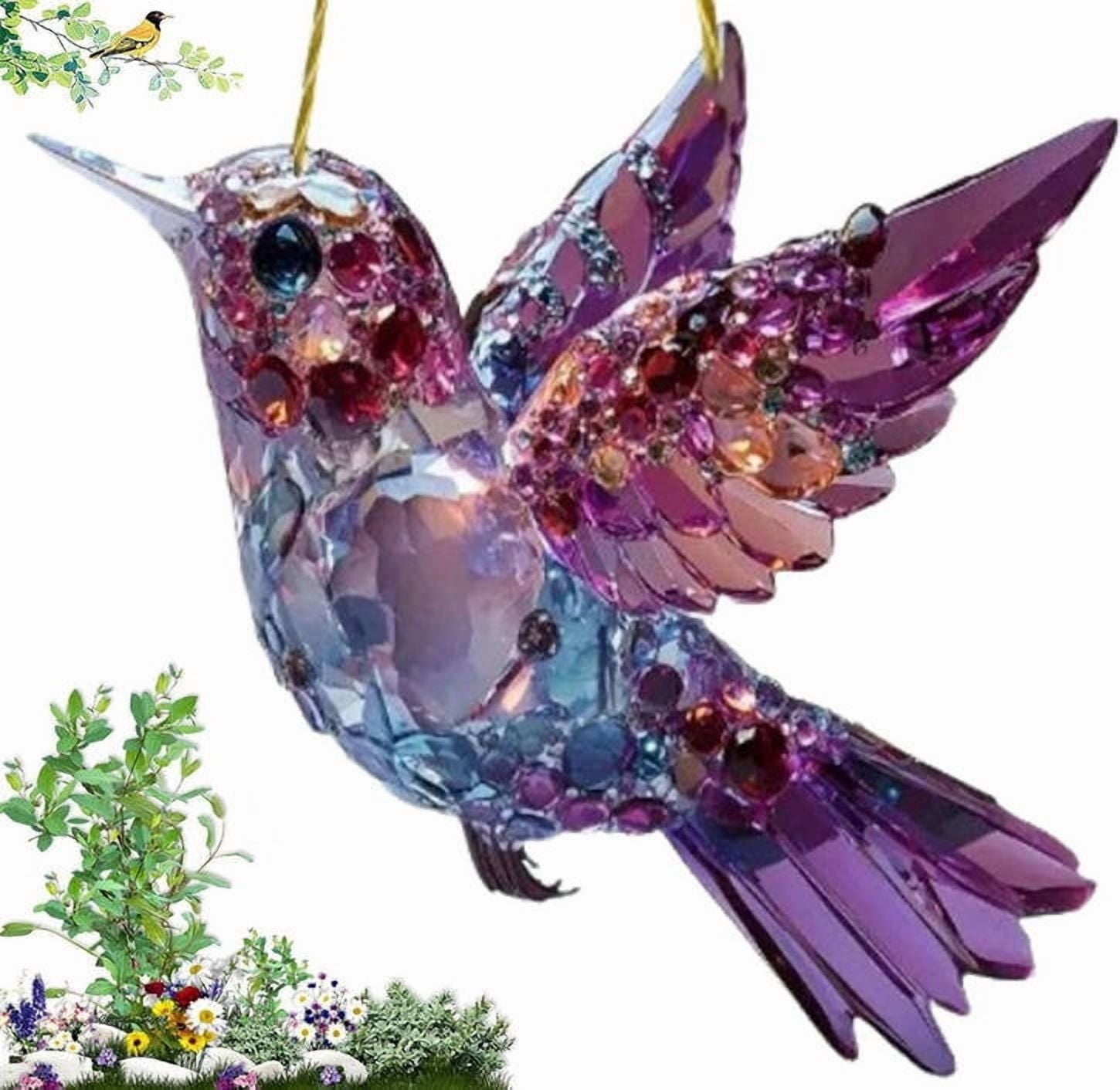 Hummingbird Acrylic Sun Catchers - Set of 2 Colorful Window Hangings ...