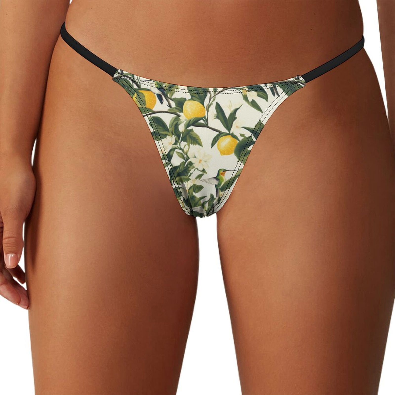 Hummingbird And Lemon Tree G-String Thongs for Women Sexy Underwear Stretch T-back Tangas Low ...