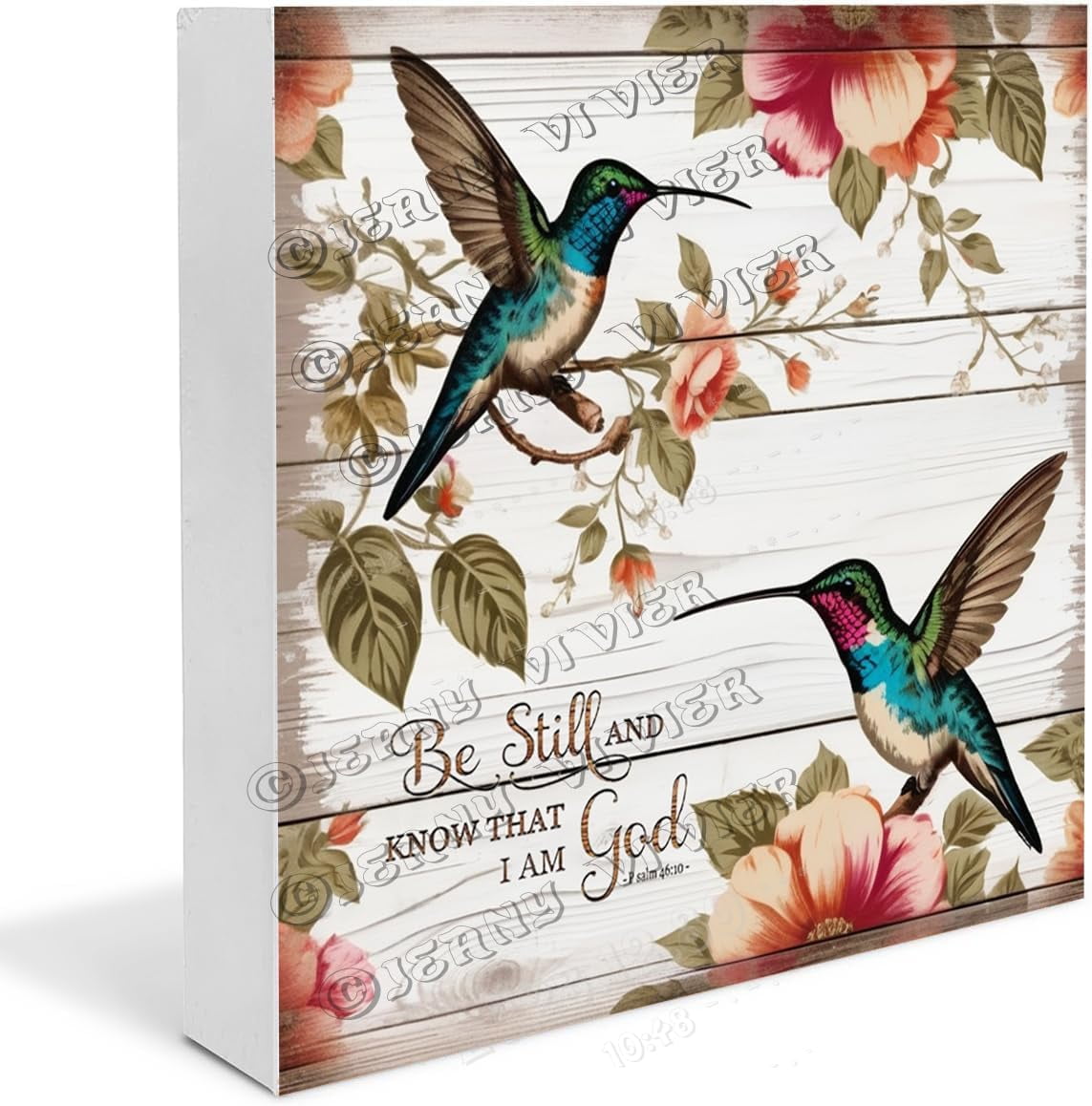 Hummingbird Be Still And Know That I Am God Wooden Box Sign Christian ...