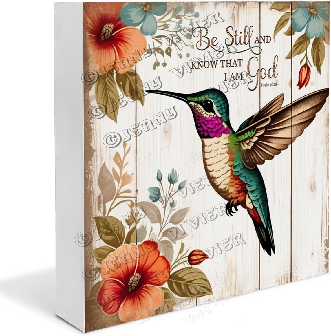 Hummingbird Be Still And Know That I Am God Wooden Box Sign Christian ...