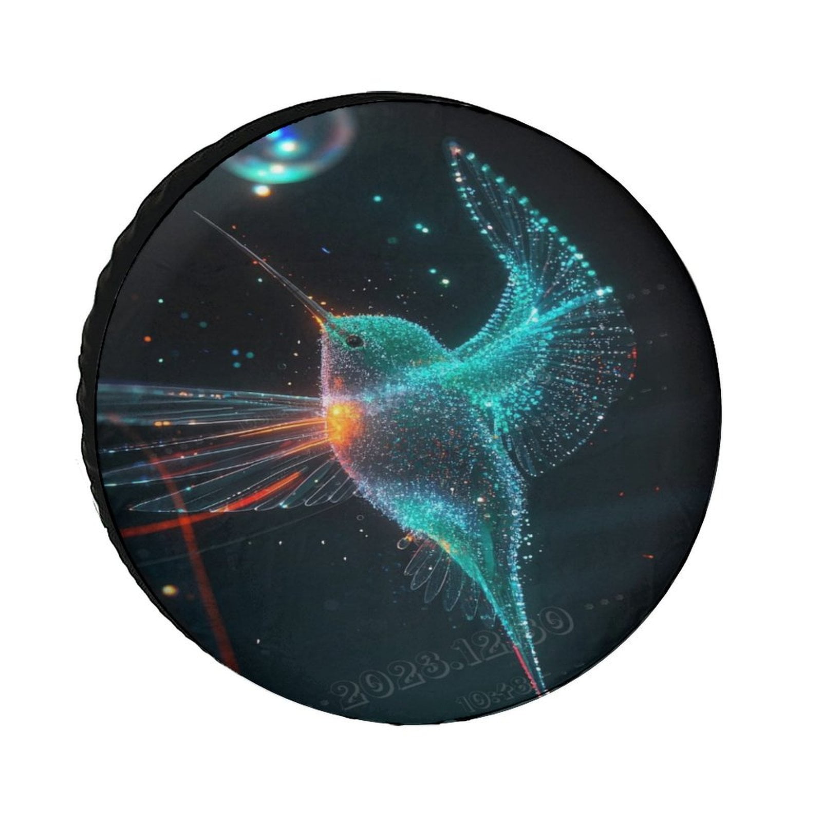 Hummingbird With Black Background Printed 28 Inch Spare Tire Cover ...