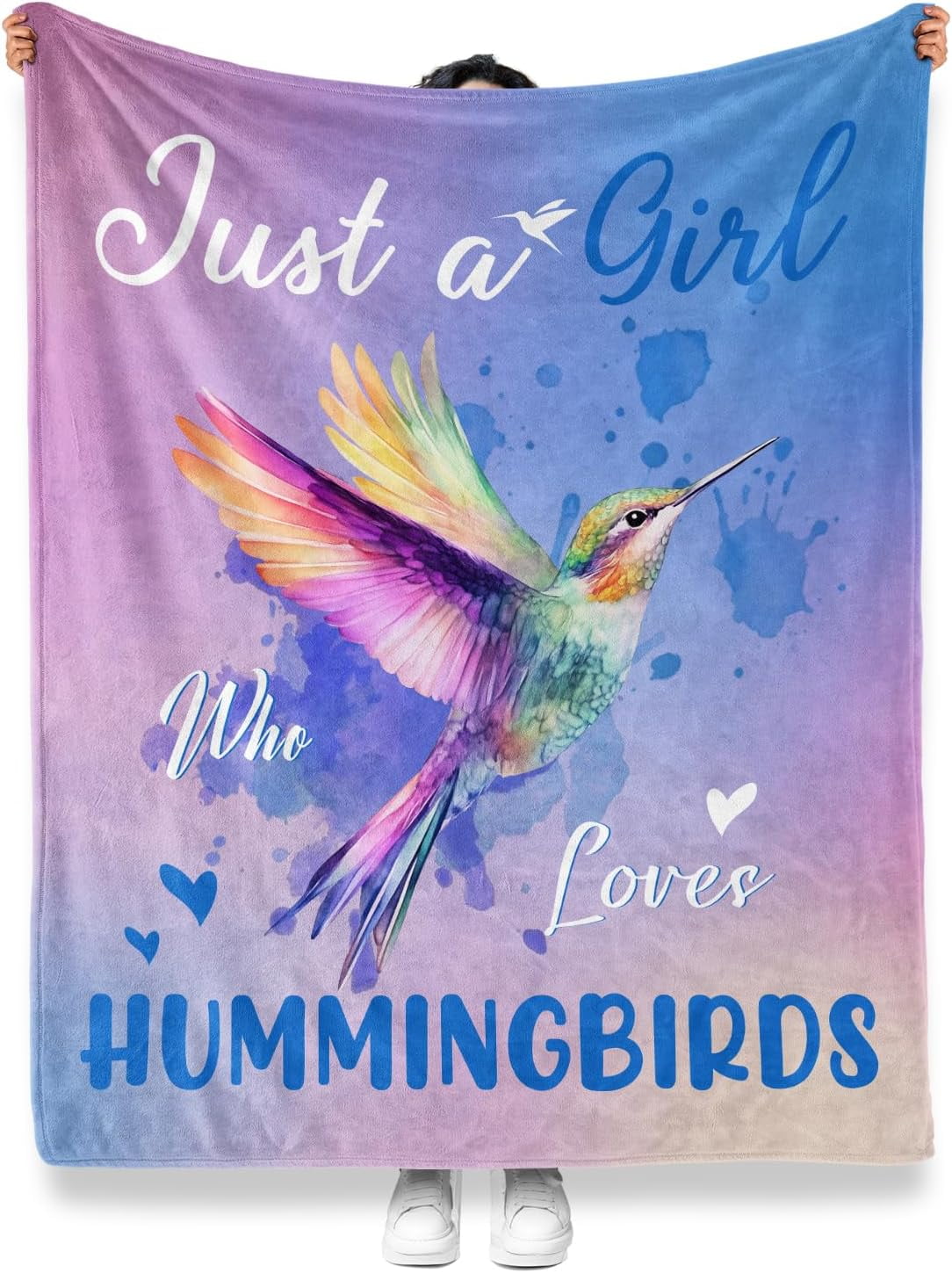 Hummingbird Blanket Gift for Girls, Just A Girl Who Loves Hummingbird ...