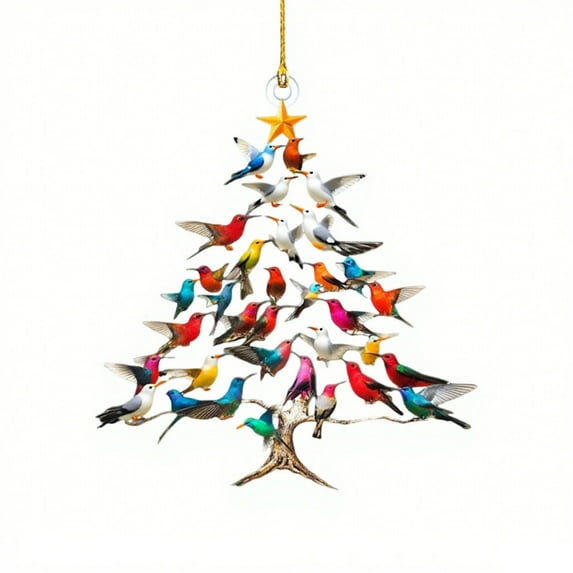 Hummingbird Christmas 2D Acrylic Ornament, 2026 Colorful Hummingbird ...