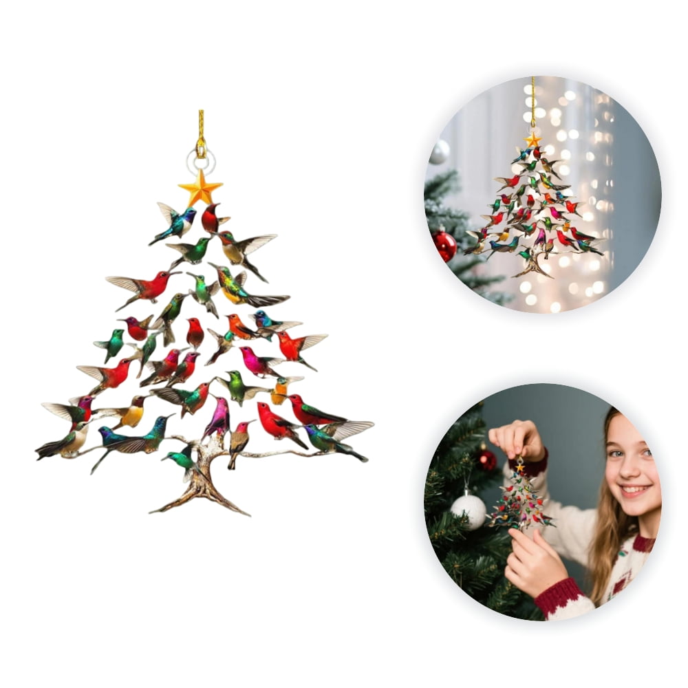 Hummingbird Christmas Ornament, 2D Acrylic Hummingbird Ornaments For ...