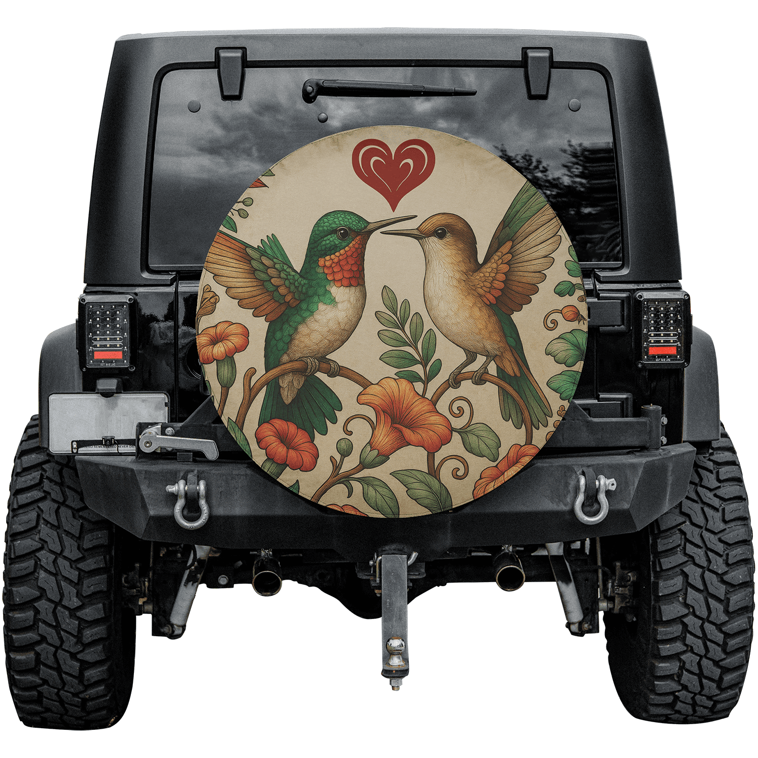 Hummingbird Couple Spare Tire Cover – Waterproof UV-Resistant Vinyl ...