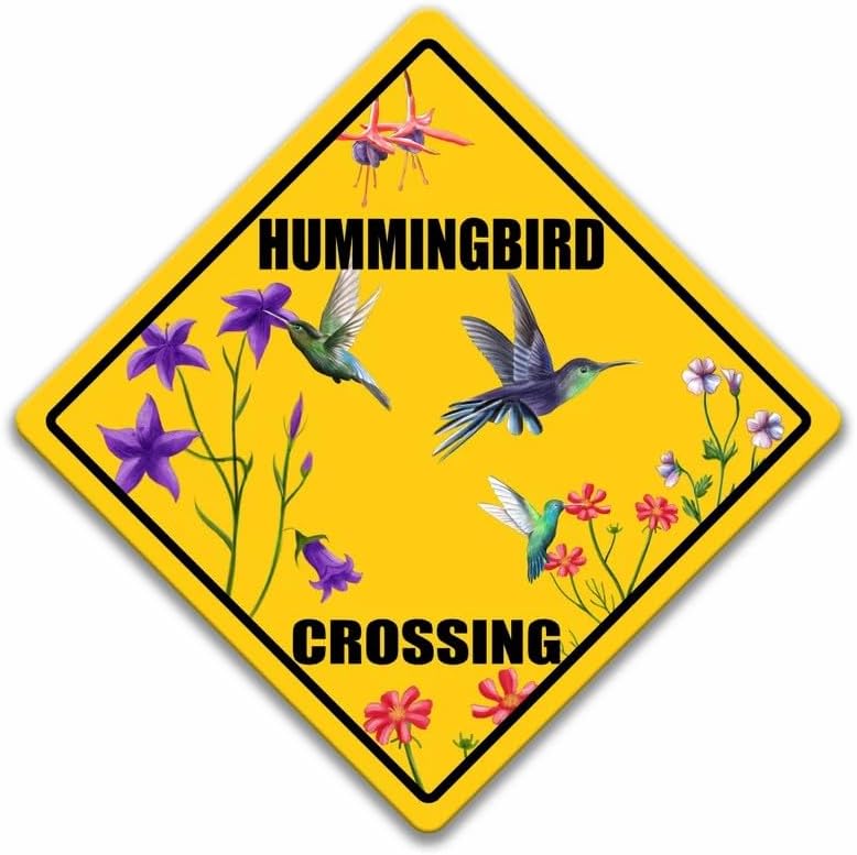 Hummingbird Crossing Sign Hummingbird Lover Gift Butterfly Garden Sign ...