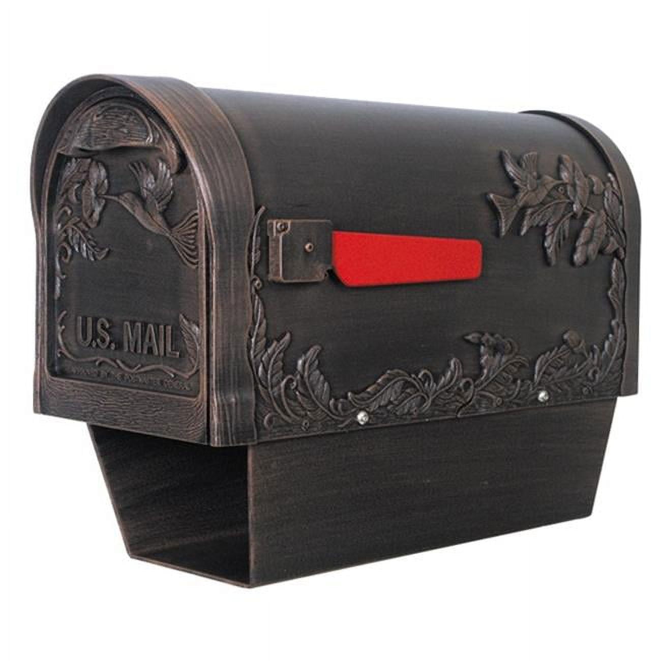 Hummingbird Curbside Mailbox with Paper Tube-Copper - Cast Aluminum ...