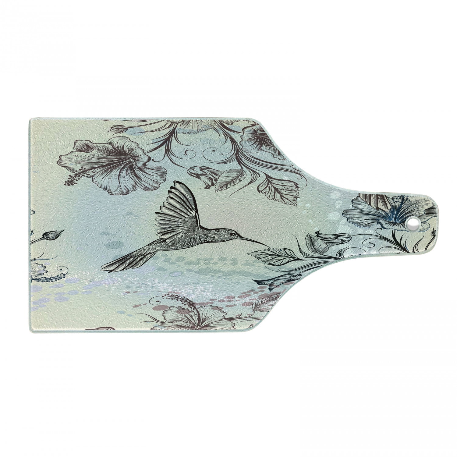 Hummingbird Cutting Board, Birds and Hibiscus Flowers Nostalgia Antique ...