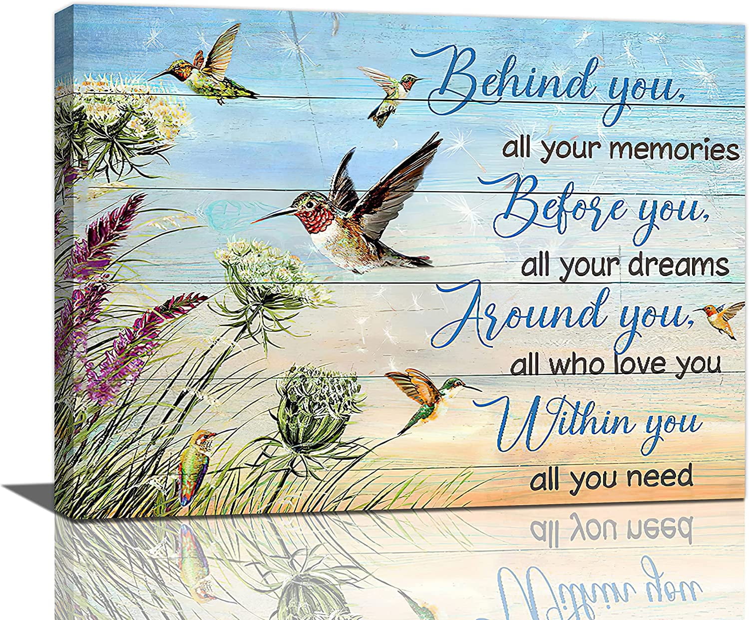 Hummingbird Dandelion Canvas Wall Art Country Hummingbird Dandelion ...