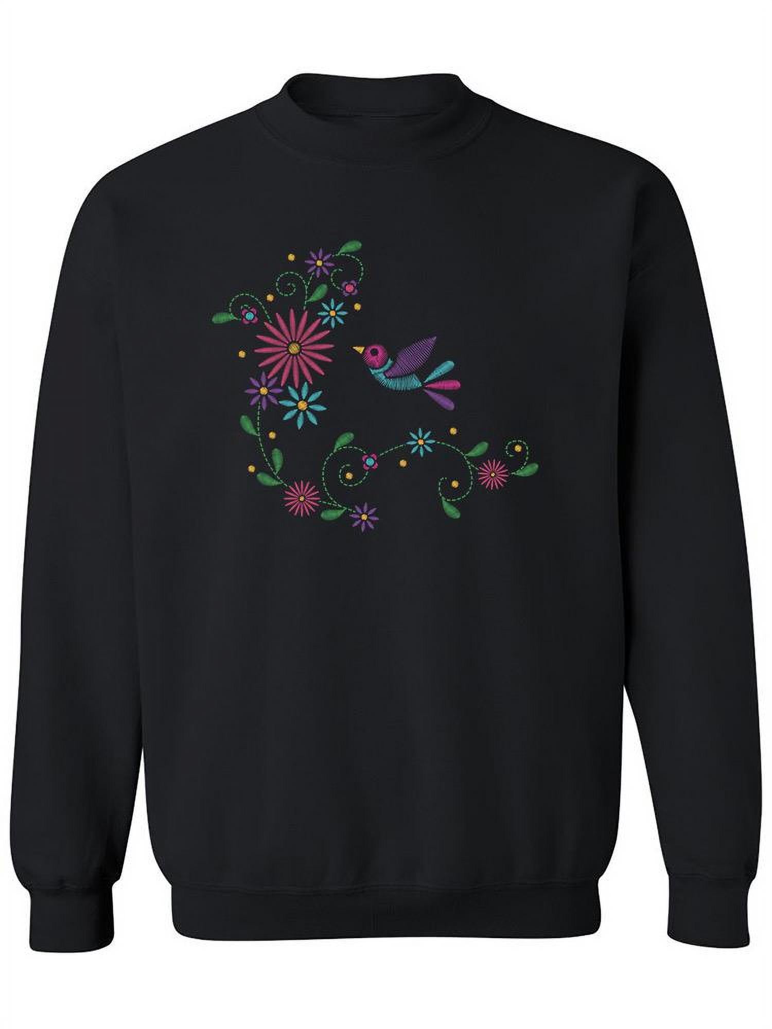 Hummingbird Embroidery Style Sweatshirt Women -SPIdeals Designs, Female ...