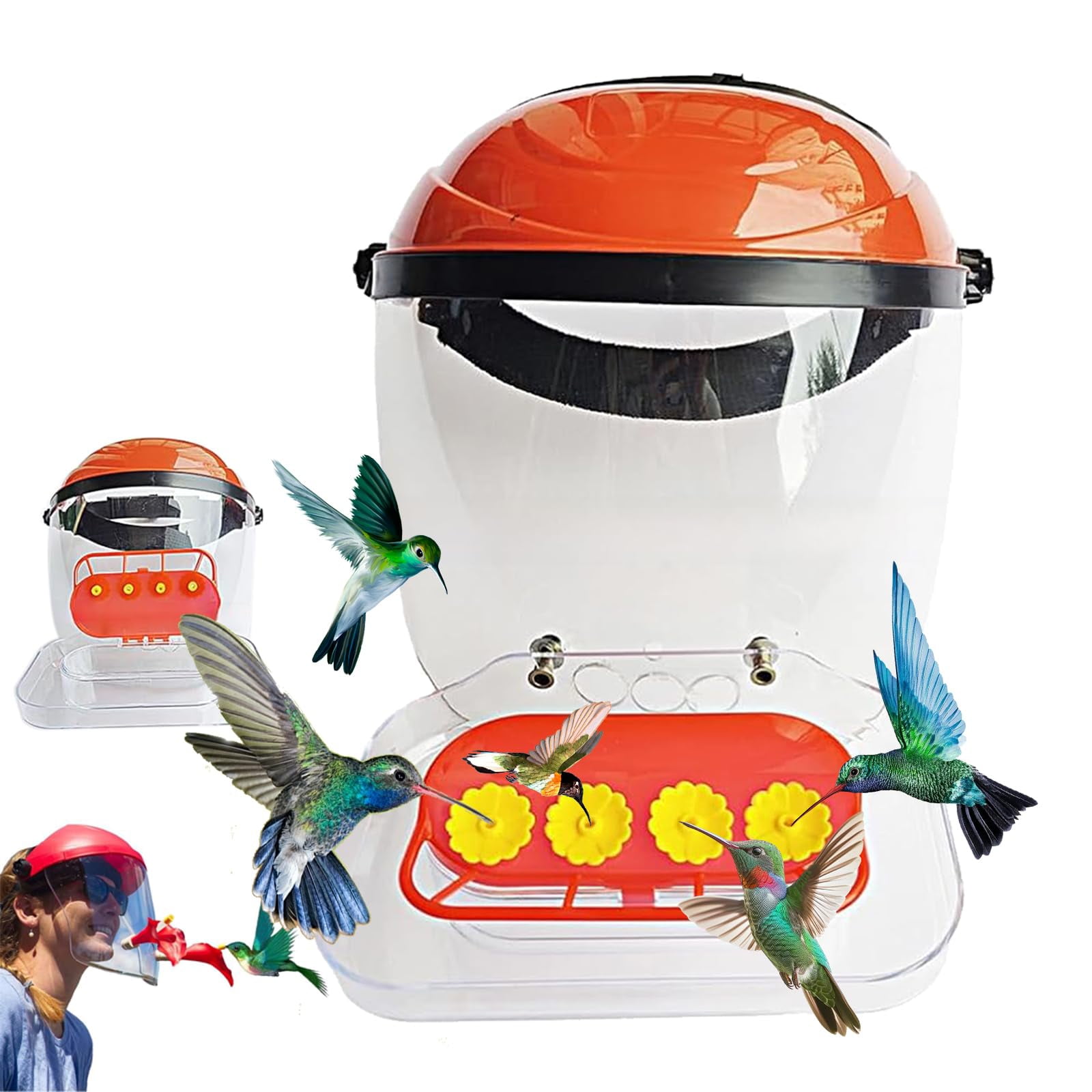 Hummingbird Face Mask Feeder, Hummingbird Hat Feeder for Head, Hands ...
