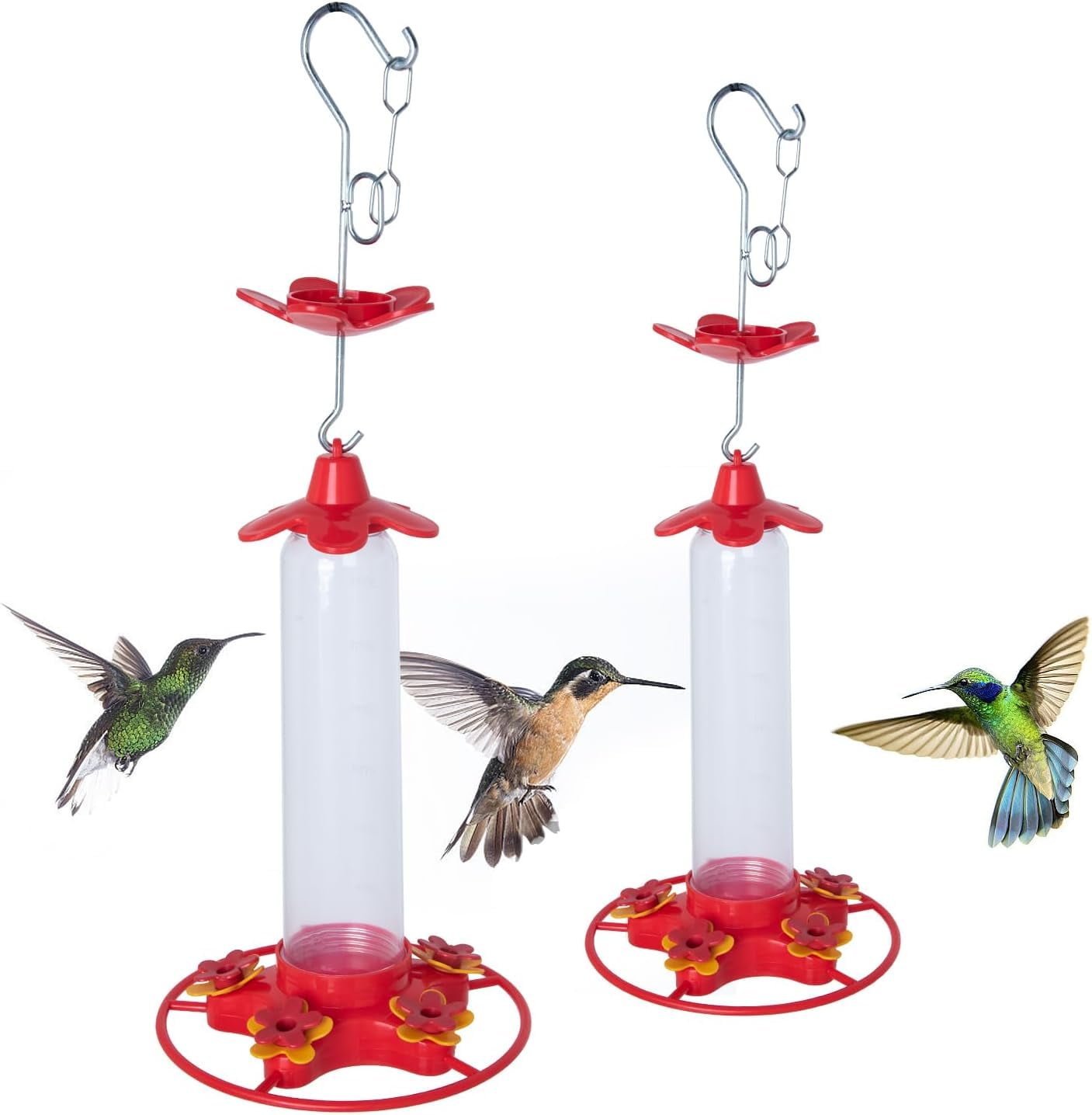 Ladironeky Hummingbird Feeder, 12oz Plastic, Anti-Ant and Bee Guards, 5 ...