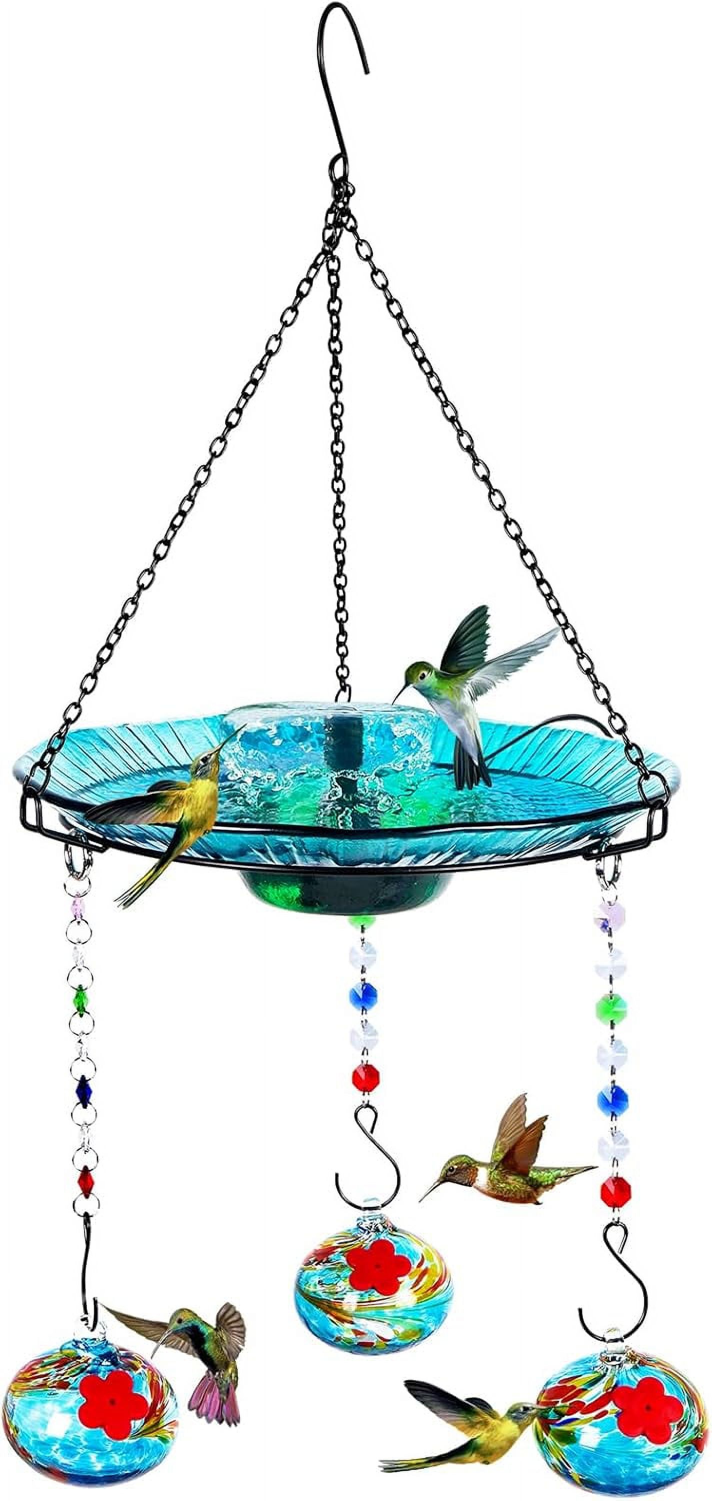 Hummingbird Feeder and Bird Bath for Outdoors 2-in-1 for Small Birds ...