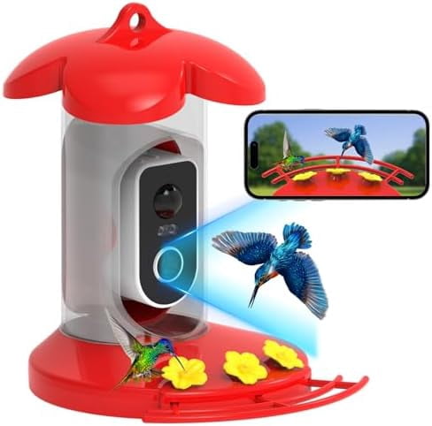 Hummingbird Feeder with Camera for Outdoor - 2K QHD Video, Instant ...