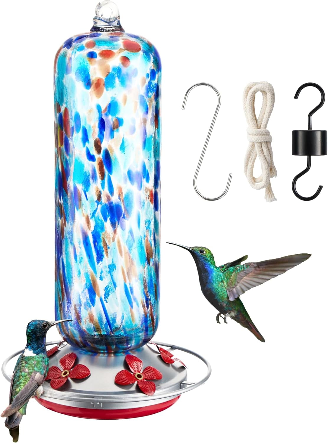 Hummingbird Feeder Glass, 28fl.oz Hummingbird Feeders for Outdoors ...