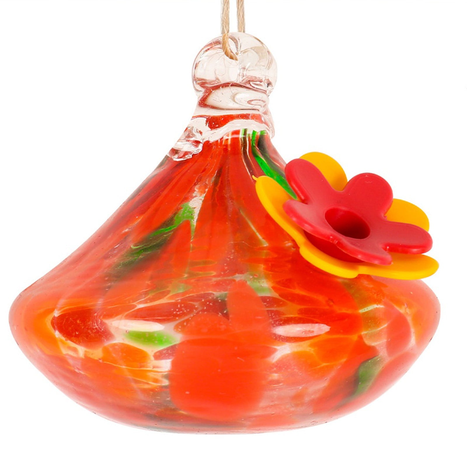 Hummingbird Feeder, Handcrafted Glass Hummingbird Feeder with Vibrant ...