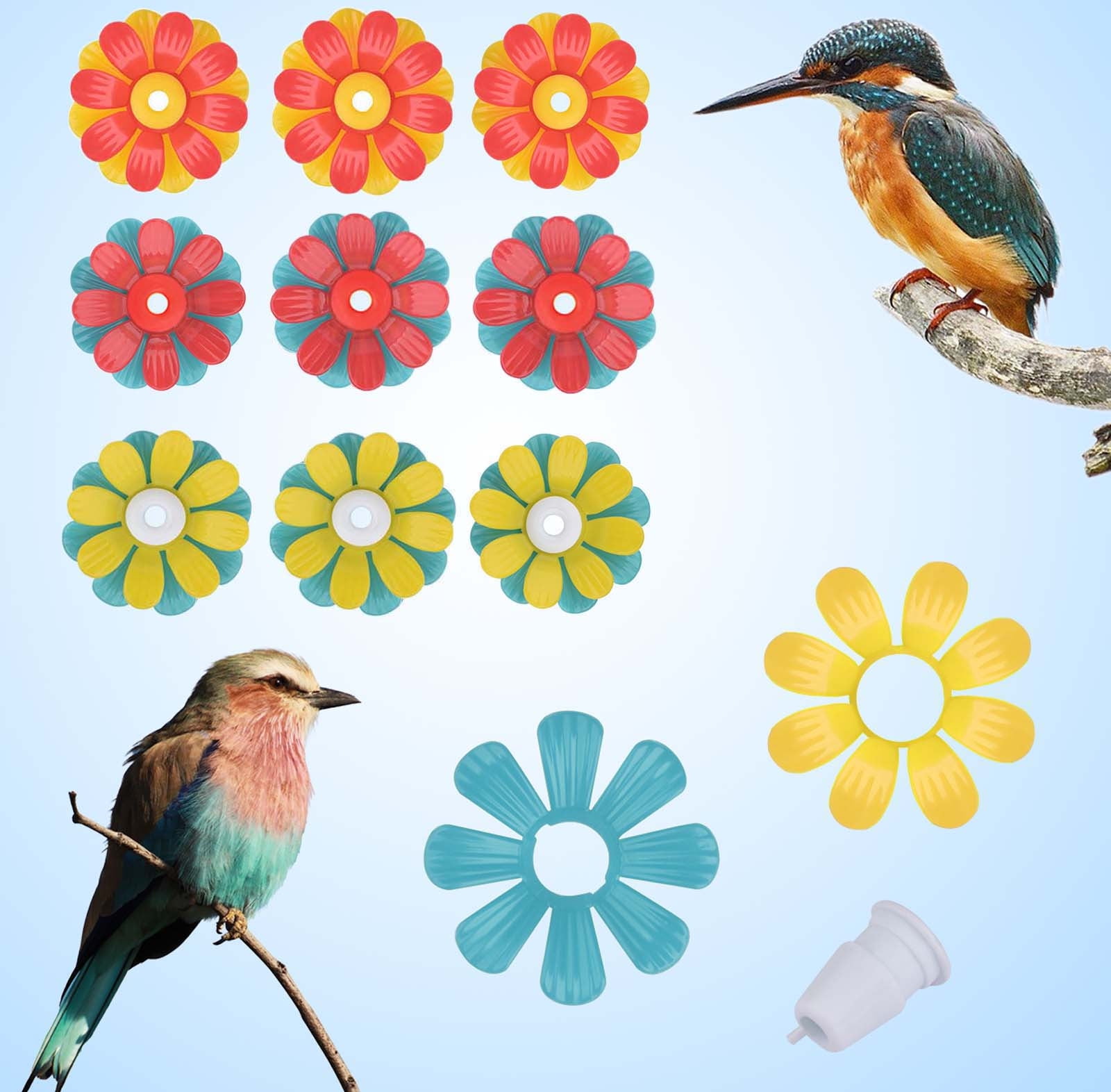 Hummingbird Feeder Replacement Flowers | Plastic Simulated Flower Parts ...
