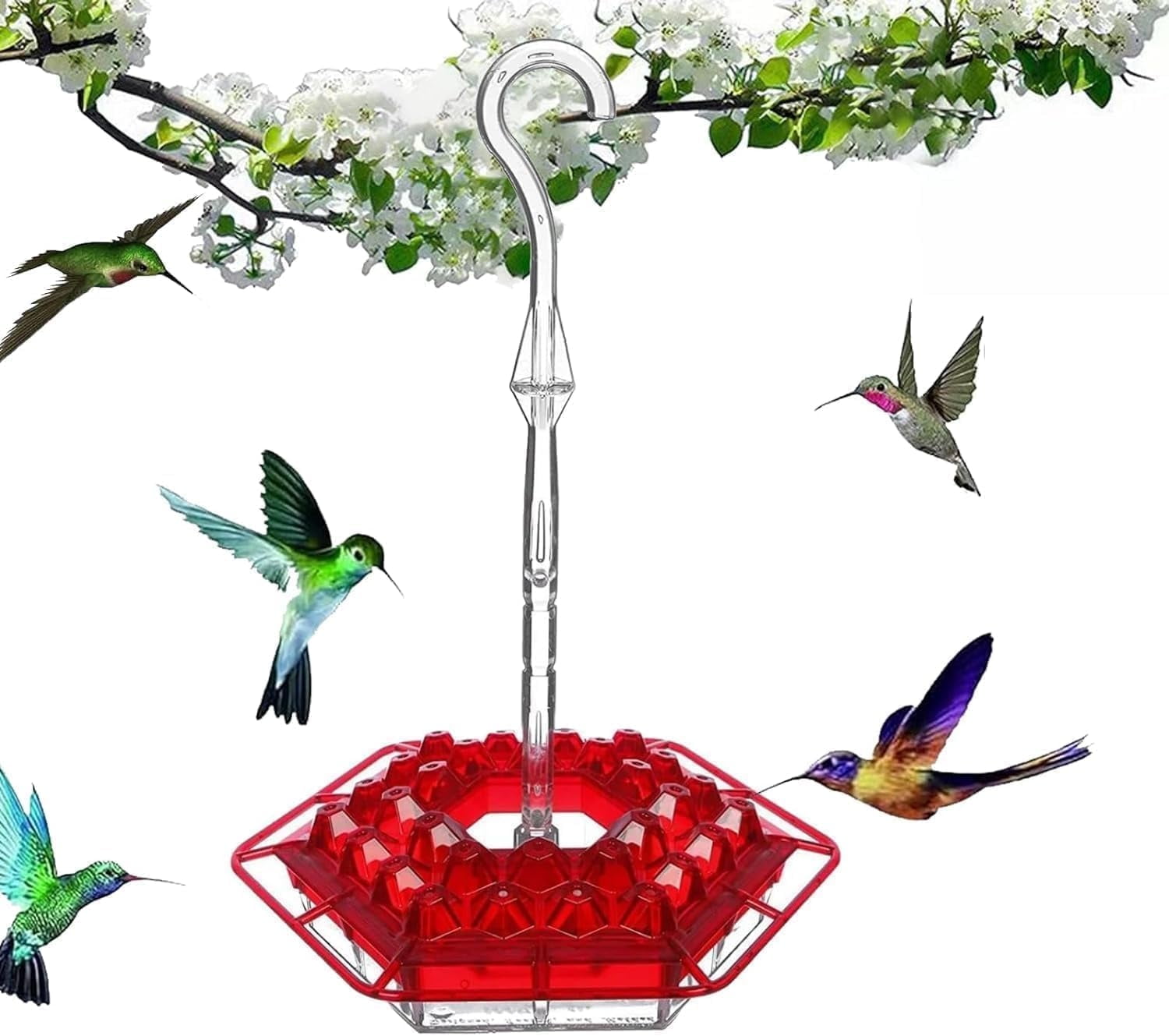 Hummingbird Feeder with Wind Chimes - Dual-Function Outdoor Hanging ...