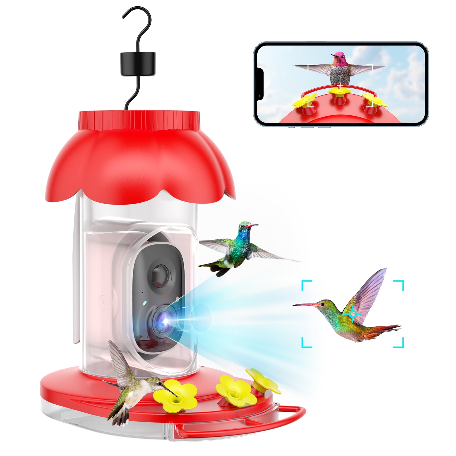 Hummingbird Feeder Camera, Smart AI Bird Feeder with Camera, Auto ...