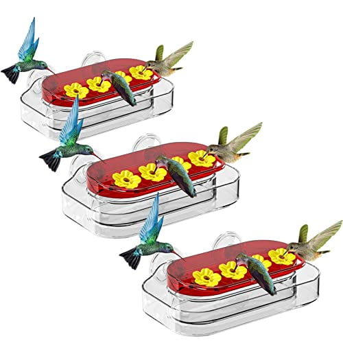 Hummingbird Feeders 4 Flower Windows Wild Bird Feeder with Strong ...