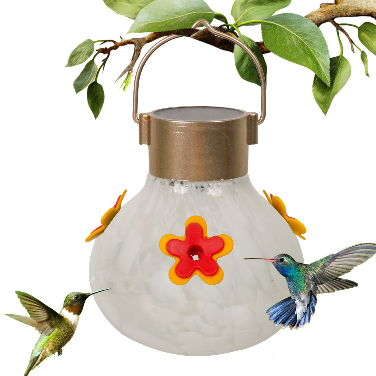 Hummingbird Feeders Solar LED Auto Light Up Bird Feeders for Outdoor ...