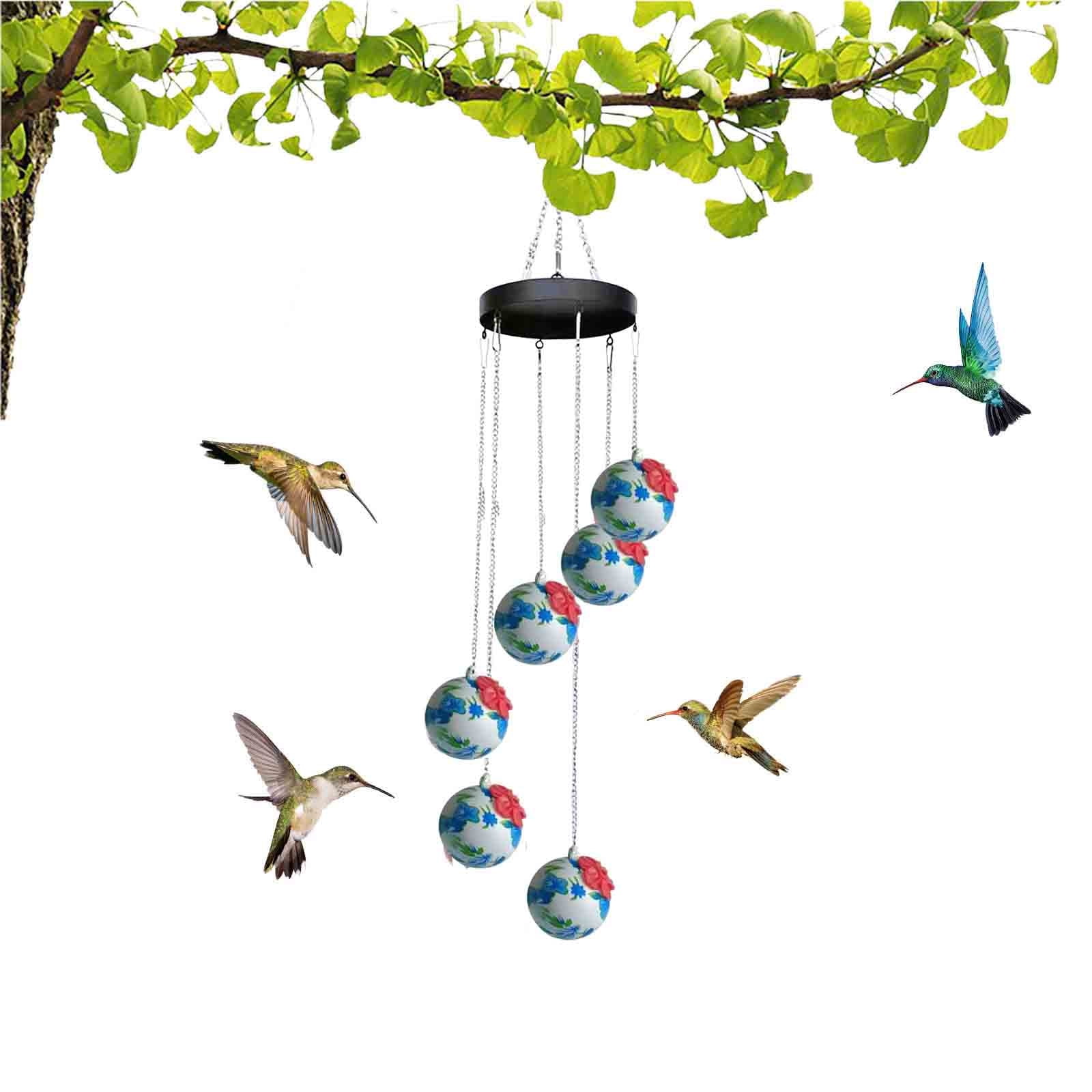 Hummingbird Feeders Wind Chime Bird Feeder Painted Spherical Bird ...