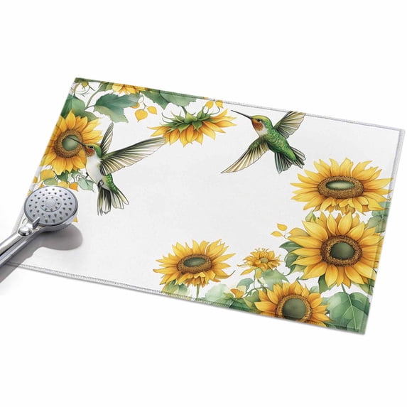 Hummingbird Floral Area Rugs 2x3ft Bird Sunflower Sage Green Leaves ...