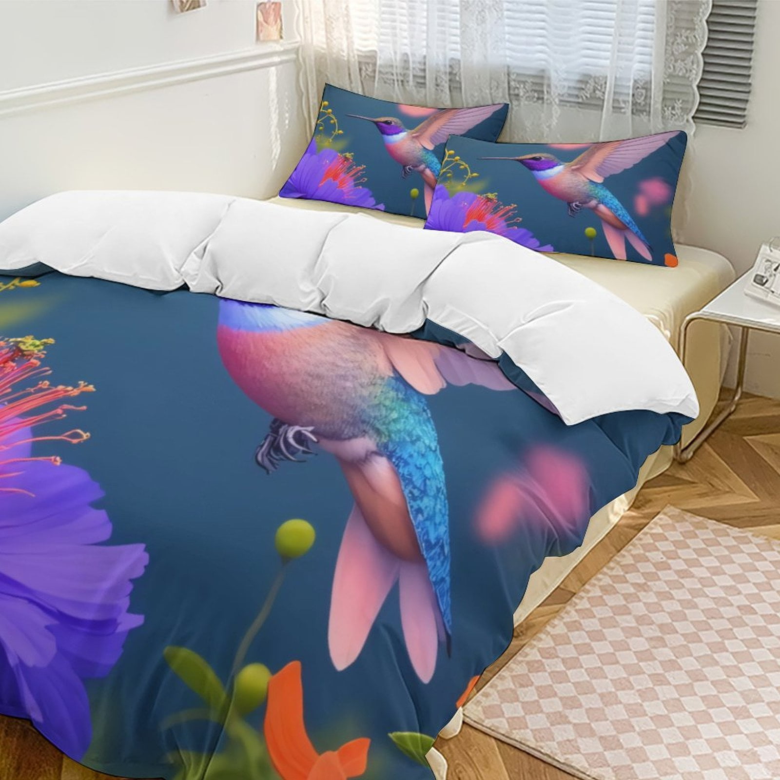 Hummingbird Floral Fantasy-1 3D Duvet Cover Set Quilt Cover Theme of ...