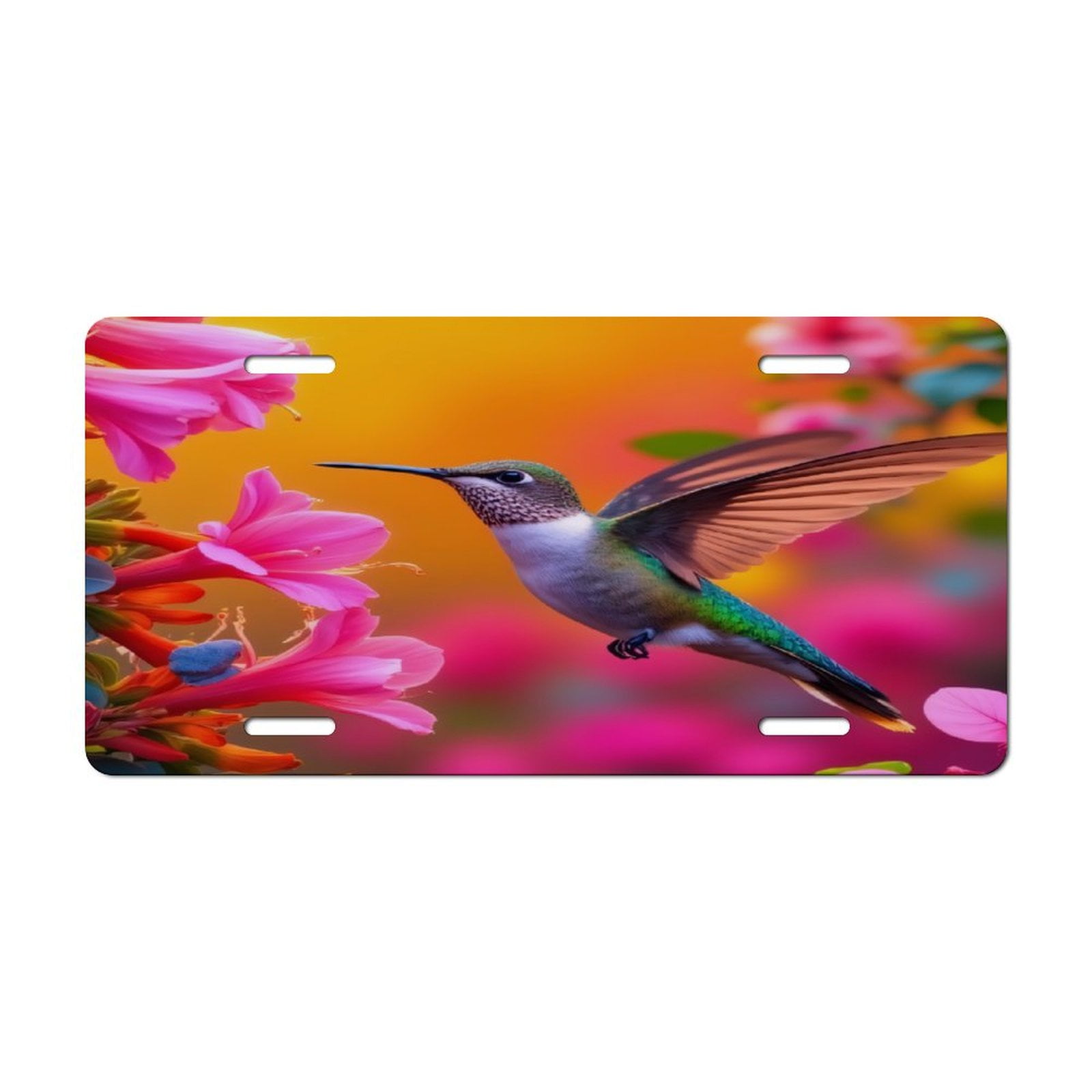 Hummingbird Floral Garden-1 Car Decorative Front License Plate,Vanity ...