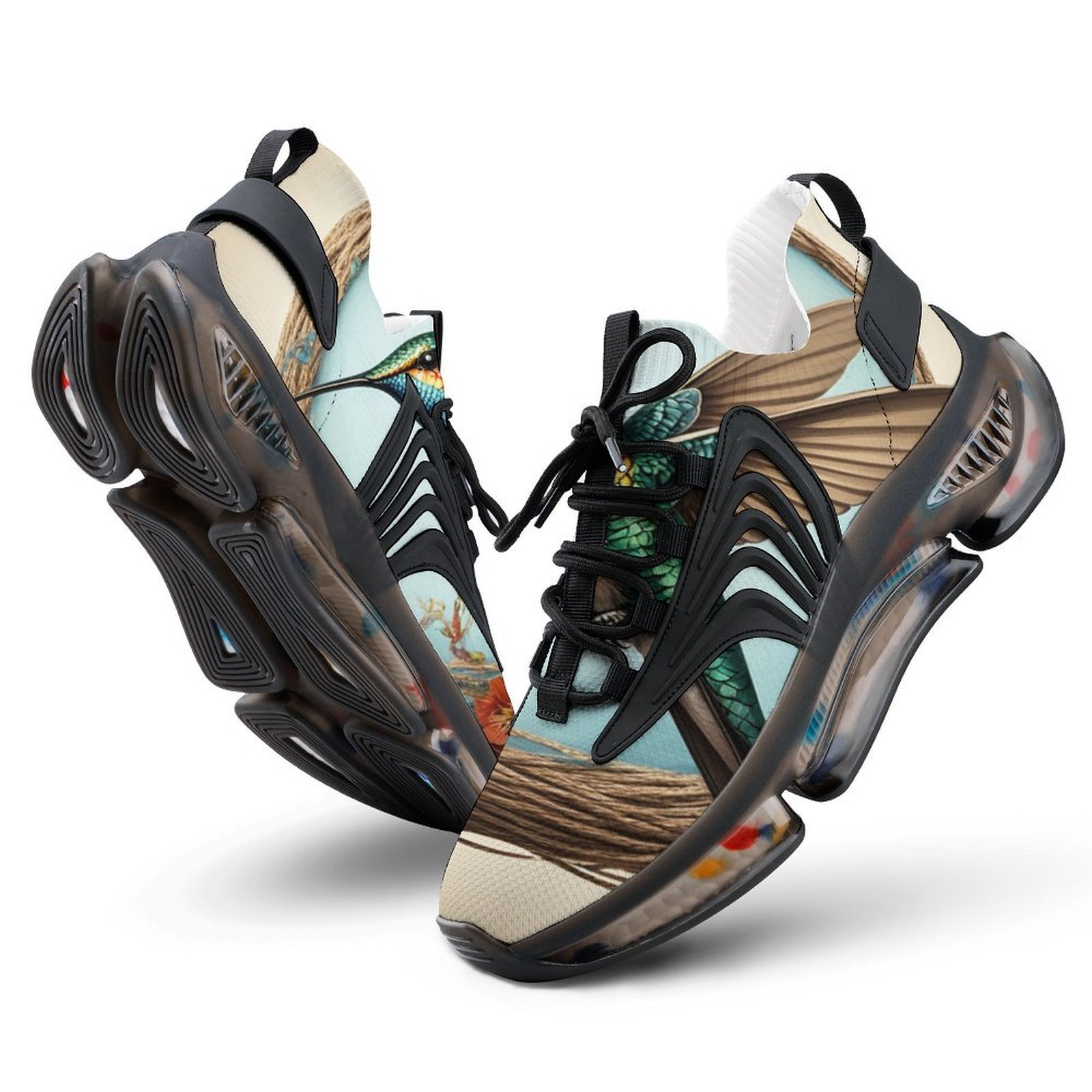 Hummingbird Floral Globe Art Walking Shoes for Men Woman Lightweight ...