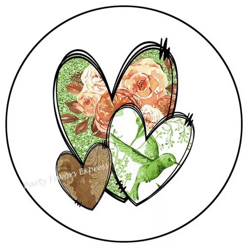 Hummingbird Floral Heart Trio Sticker Party Favors Sticker Envelope ...