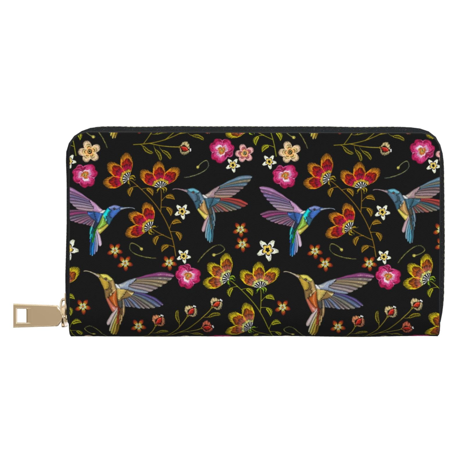 Hummingbird Floral Wallet Women, Leather Bifold Multi Card Wallet ...