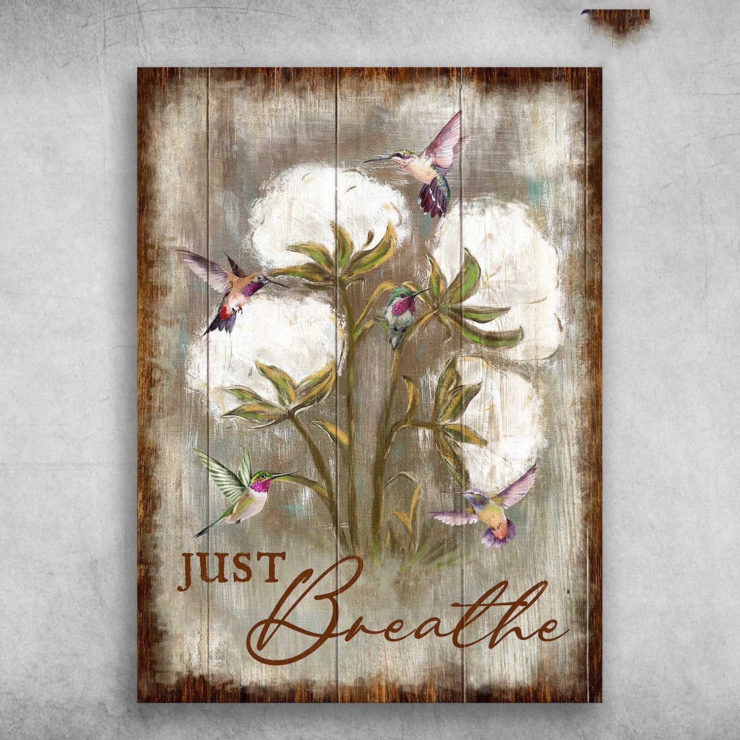 Hummingbird Flower - Just Breathe, Humming Bird Poster 24 x 36 Inch ...
