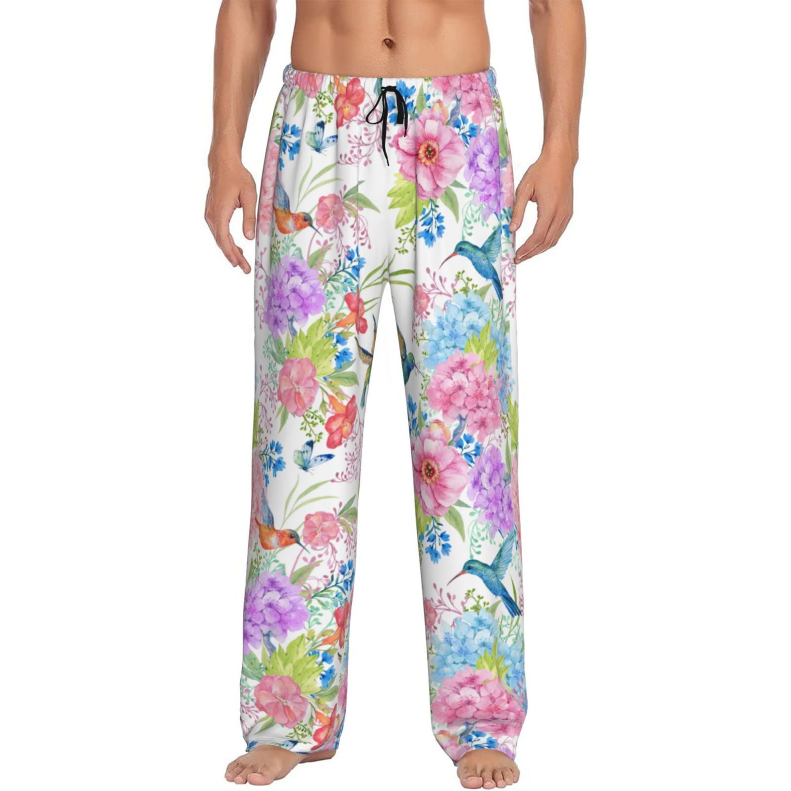 Hummingbird Flower Men'S Pajama Pants Soft Sleep Lounge Pants Pjs ...