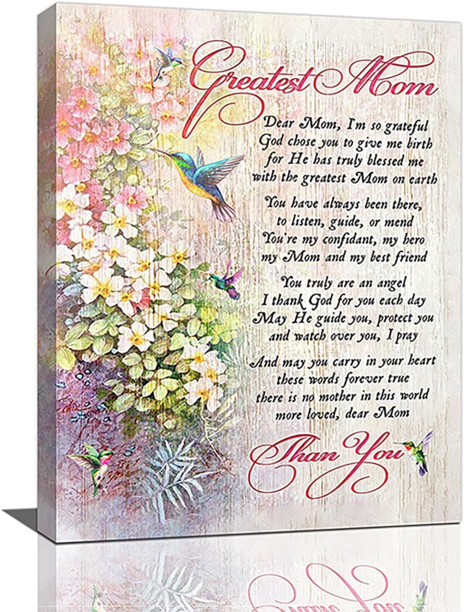 Hummingbird Flowers Bathroom Decor Gift for Mom Mother Hummingbird Wall ...