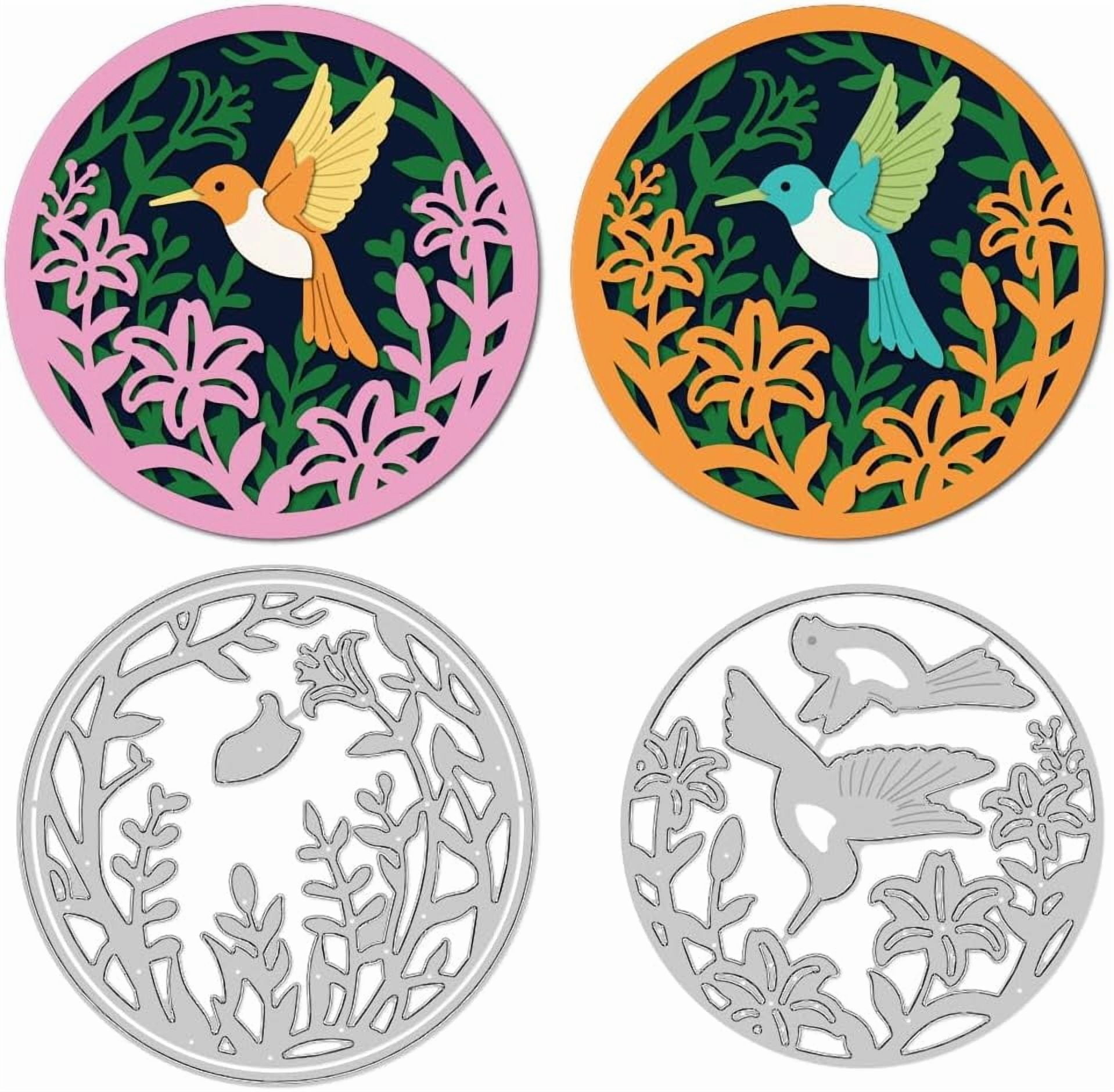 Hummingbird Flowers Cutting Dies Card Making Die Stencil Carbon Steel ...