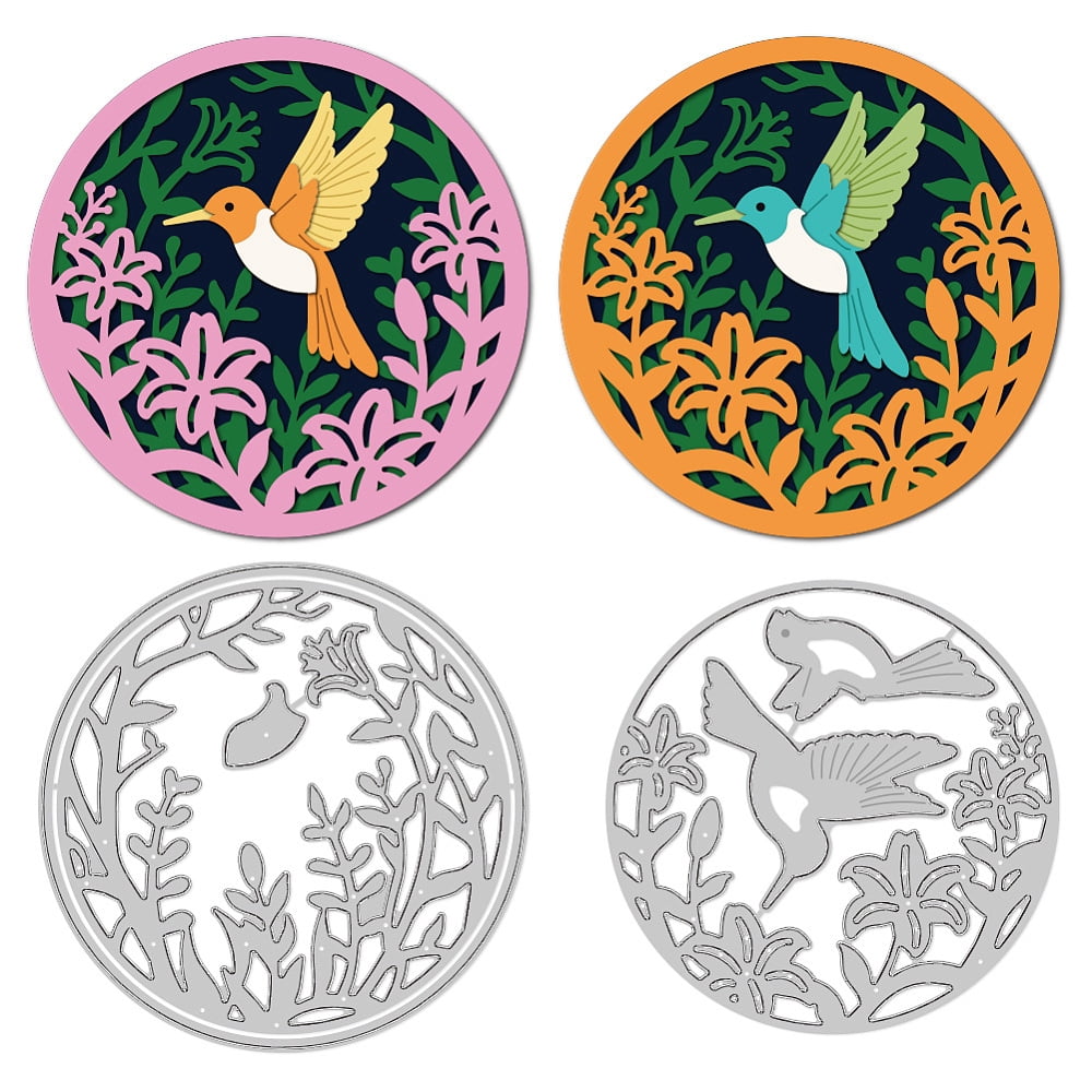 Hummingbird Flowers Cutting Dies Card Making Die Stencil Carbon Steel ...