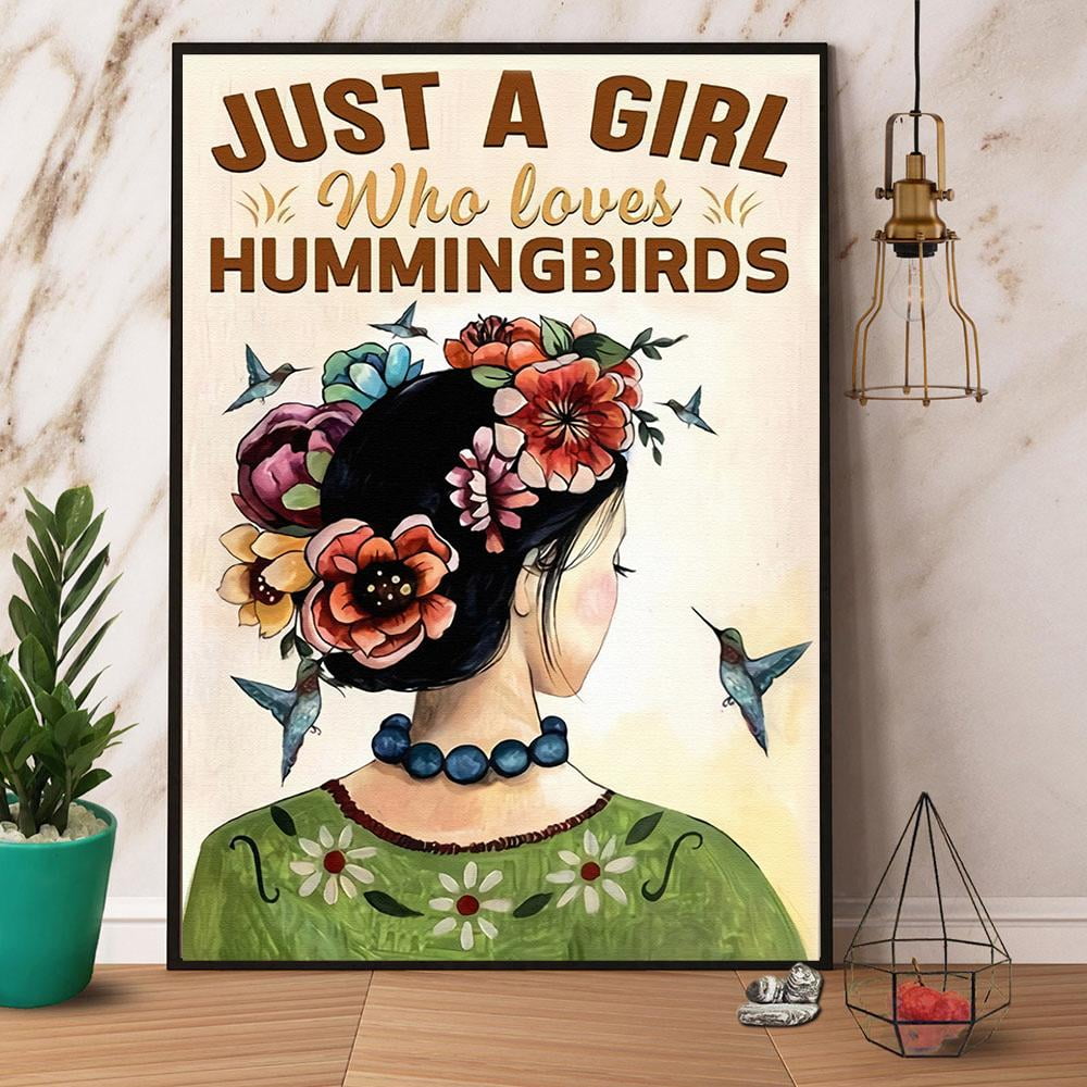 Hummingbird & Girl Just A Girl Who Loves Hummingbirds Paper Poster No ...