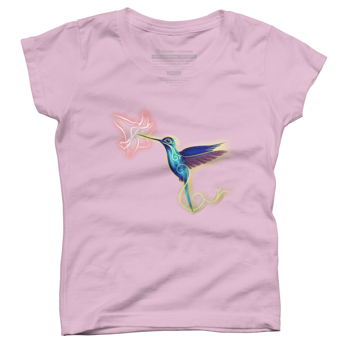 Hummingbird Girls Pink Graphic Tee - Design By Humans XS - Walmart.com